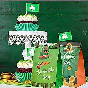 Guyarns 24 PCS St Patricks Day Gift Bags,St Patricks Day Coin Paper Bags St Patricks Day Treats Candy Bags for St Patrick's Party Favors