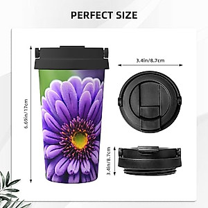 WANGXUEE Purple Lavender flower Print 500ml Stainless Steel Travel Tumbler Double Wall Vacuum Insulated Coffee Mug