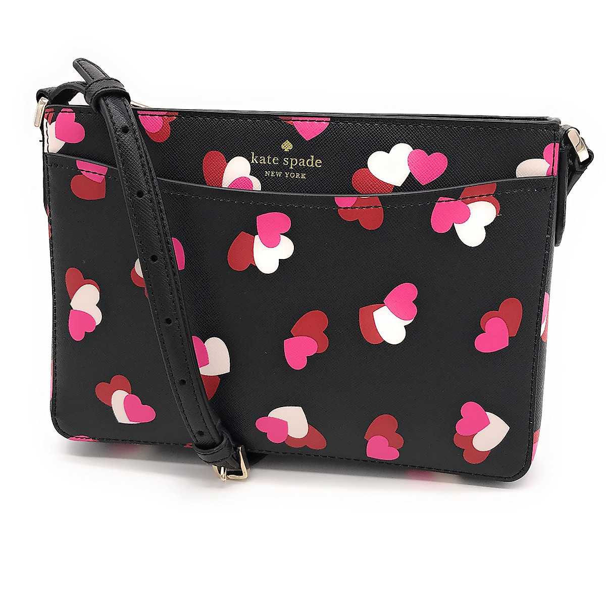 Kate Spade New York Rory Saffiano Leather Crossbody (Flutter Hearts Multi)