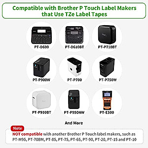 Labelife Compatible 24mm Label Tape Replacement for Brother P Touch 1 Inch Tape TZe-251 TZe TZ Tape 24mm 0.94 Laminated White TZe251 Tape for Brother Ptouch PTD600 PTP710BT PTP750W label maker, 5-Pack