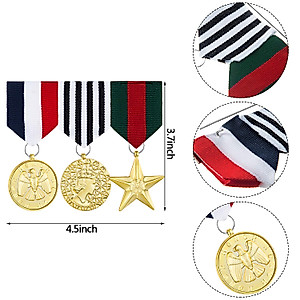 Hicarer 3 Sets Halloween Costume Military Badge Medal Combat Medal Plastic Military Medal Accessory for Women Men Coat Jacket Costume