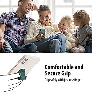 Momostick Flatstick, Cell Phone Finger Grip Strap Holder for Hand, Cell Phone Stand, New Slim Finger Loop Selfie Grip Compatible with Most Smartphones - Avocado