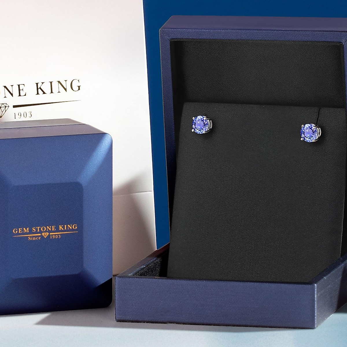 Gem Stone King 925 Sterling Silver Round 6MM Gemstone Birthstone Stud Earrings For Women