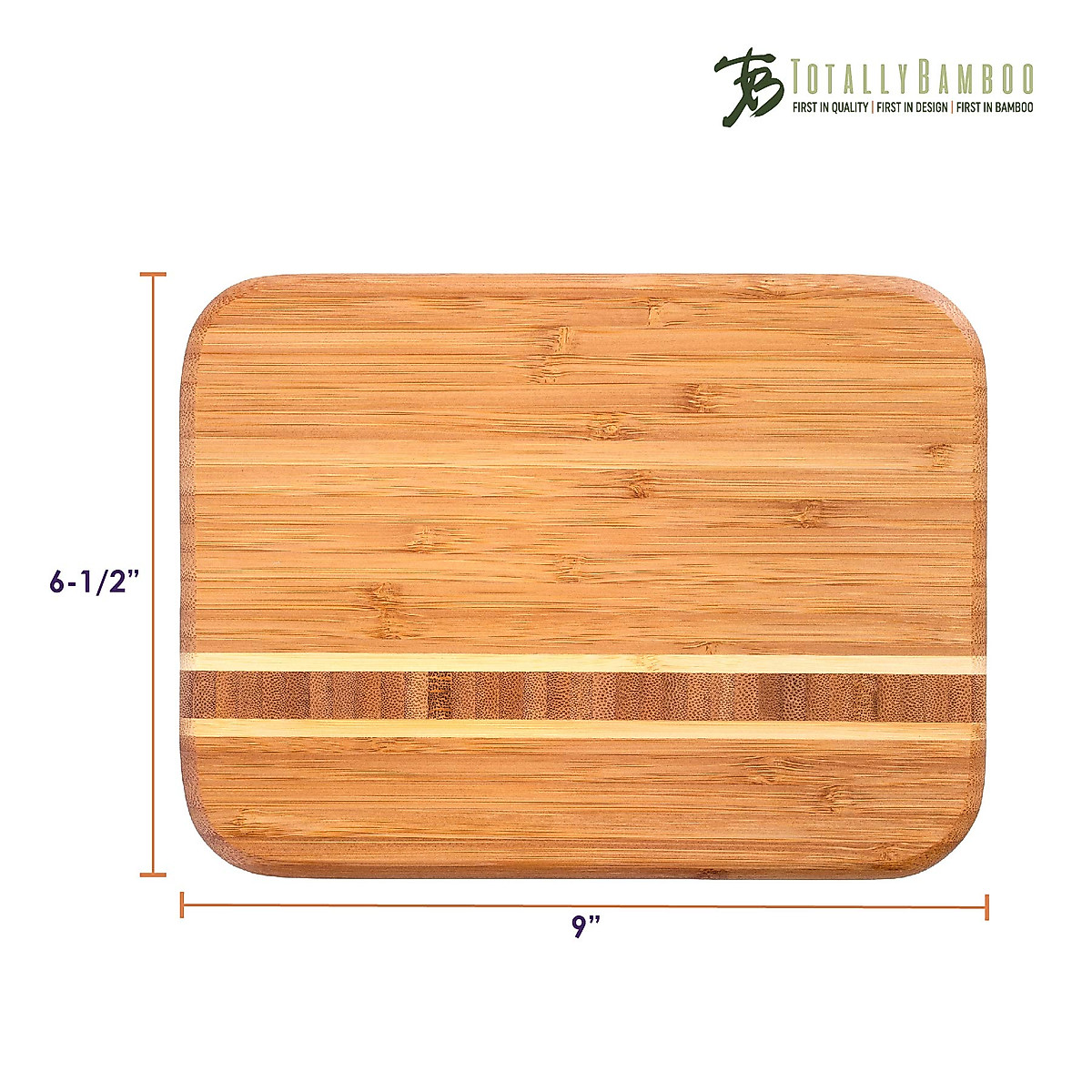 Totally Bamboo Barbados Bamboo Wood Cutting Board, 9" x 6.5"