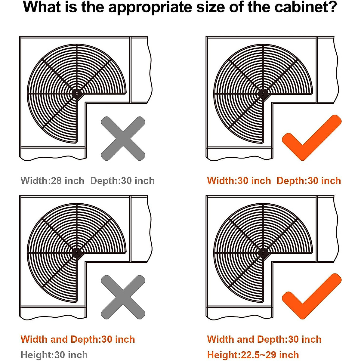 Atposh 28" Kidney Chrome Lazy Susans Kitchen Corner Cabinet Organizer (Not Cabinet Door) 270° 2 Shelf Rotating Storage Rack (28 Inch)