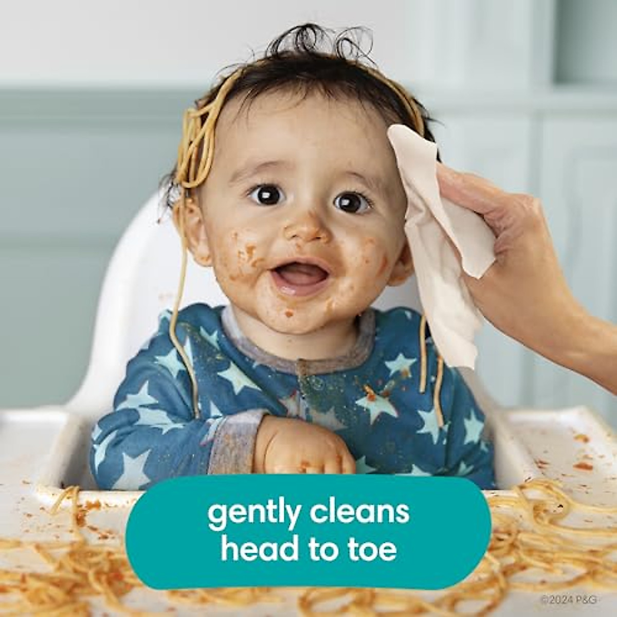 Pampers Baby Wipes, Complete Clean Baby Fresh Scented Wipe, Gently Cleans Head to Toe, 216 Total (3 Flip-Top Packs)