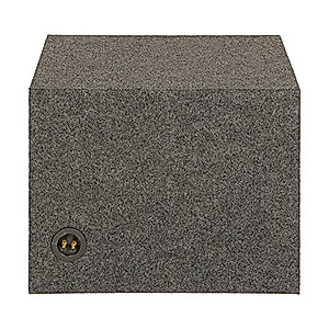 Q Power 15 Inch Heavy-Duty Single Vented Carpet Covered Durable Car Audio Vehicle Subwoofer Enclosure Woofer Box, Charcoal Gray