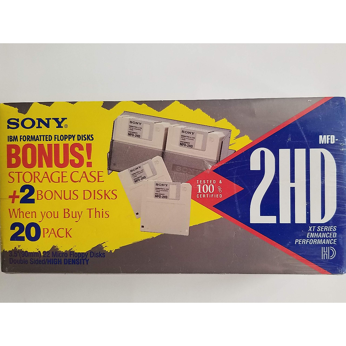 Sony 3.5" MFD-2HD Formatted Diskettes, 20 Pack