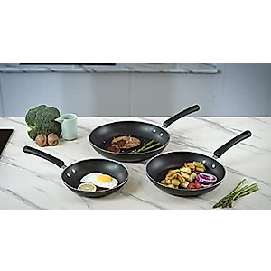 COOKSMARK Aluminum Nonstick Frying Pan Set 3-Piece 8-Inch 9.5-Inch and11-Inch,Dishwasher Safe Cookware Set