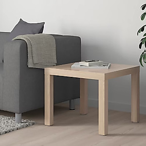 Home Stuff End Side Table with Classic Design, Bed Side Table, End Table, Light Weight Easy Assemble, Small Square Table for Office, Living Room, White Stained Oak, 21 5/8" x 21 5/8" x 17 3/4"