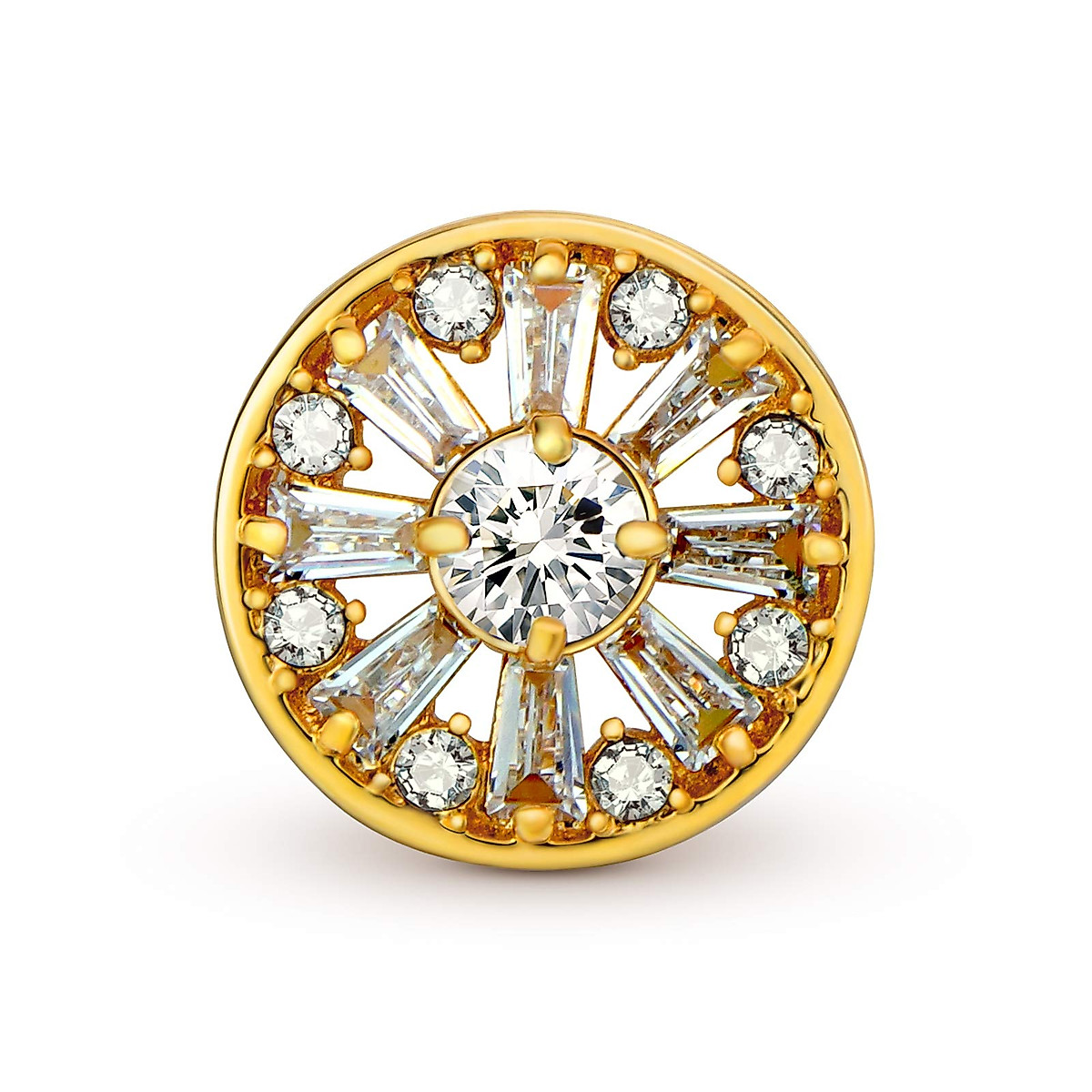 VIILOCK 18K Gold Plating Crystal Cufflinks for Men Wedding Gift Mens Cuff Links