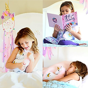 Tickle & Main Follow Your Dreams Unicorn Pillow Gift Set, Unicorn Plush, Dream Catcher for Girls Ages 4-9 Years