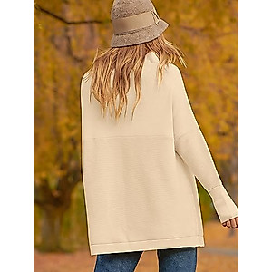 ANRABESS Women Oversized Turtleneck Sweaters 2023 Fall Trendy Long Sleeve Casual Loose Fit Baggy Chunky Rib Knit Slouchy Tunic Sweater Dress Warm Winter Clothes A277-kaqi-S Apricot