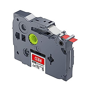 IDIK 1PK White on Red Standard Laminated Label Tape Compatible for Brother P-Touch TZe-425 TZ425 TZe425(9mm x 8m)