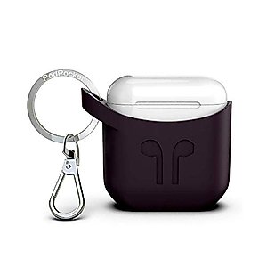 PodPocket Scoop AirPod Storage Case with Protective Translucent Silicone and Impact Protection Midnight Black