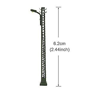 LQS60 3pcs Model Railway Lights Lattice Mast lamp Track Light N Scale 1:160 Layout (N Scale)