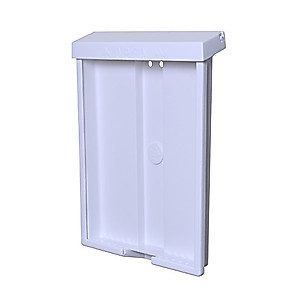 Set of 6, Outdoor Literature Dispenser for 8.25 x 11 Pamphlets with Clear Front Panel, Hinged Top Lid, Semi-Waterproof Brochure Holder for Wall Mount - Plastic, White