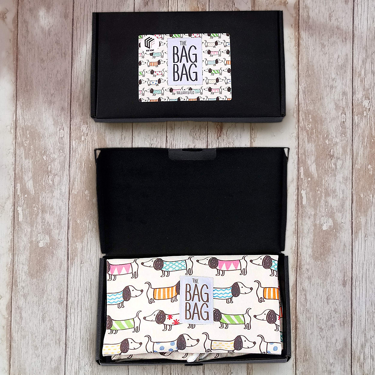 Plastic Bag Holder I Grocery Shopping Bags Carrier I Dispenser I Storage I Organizer. Multiple Designs/Sizes - Dachshund Dwelling, Large