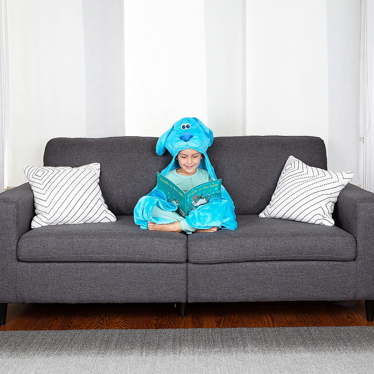 Franco Kids Bedding Super Soft and Cozy Wearable Hooded Throw, 30 in x 50 in, Blues Clues