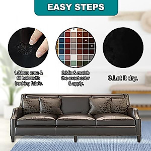 BONCART Leather Repair Kit for Sofa/Purse/Car Seat/Couch/Jacket/Furniture,Vinyl and Leather Repair Paste, Leather Filler, Leather Paint, Leather Scratch Repair,Provide Color Matching Guide