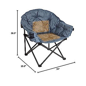 MacSports Heated Cushion Folding Lounge Patio Club Camping, Picnic, Outdoor Activities | Battery NOT Included Chair, Teal