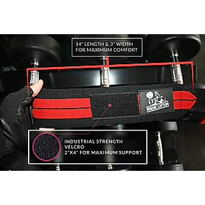 Nordic Lifting Knee Sleeves (1 Pair) 7mm, Black, X-Large and Wrist Wraps + Lifting Straps (2 Pairs) Red