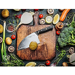 Dalstrong Serbian Chef Knife - 8 inch - Meat Cleaver - Shogun Series ELITE - Japanese AUS-10V Super Steel Kitchen Knife - G10 Handle - Sheath Included