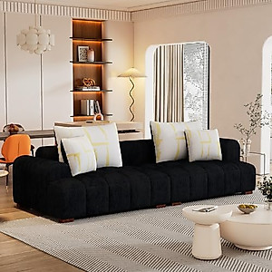 104" 4 Seaters Cloud Modular Corduroy Upholstery Sectional Sofa Couch,Modern Living Room Upholstered Furniture Deep Seat Sofa & Couch with 4PCS Pillows and Rubber Wood Legs for Home Office Apartment