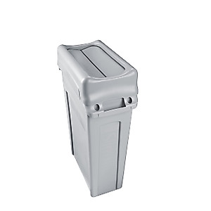 Rubbermaid Commercial Products Slim Jim Trash Can Swing Lid, Black, Plastic, Compatible with 23 Gallon Slim Jim Containers/Garbage Can