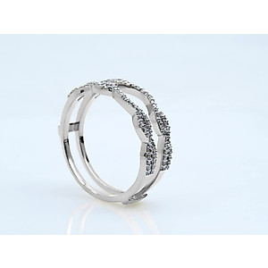 Dazzlingrock Collection 0.35 Carat (ctw) Round White Diamond Double Enhancer Wedding Ring in 10K White Gold Size 5