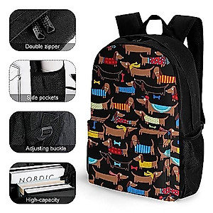 I Love My Dog Dachshunds Laptop Backpack for Men Women Shoulder Bag Business Work Bag Travel Casual Daypacks