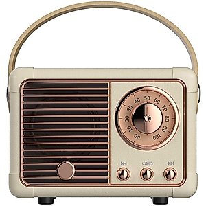 Baolira Vintage Retro Bluetooth Speaker Wireless Mini Speaker,Outdoor Bluetooth Speaker with Crystal Clear Stereo Sound Rich Bass, Retro Portable Speaker for iPhone,Android Devices and Tablet Beige