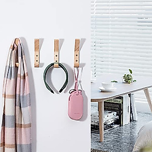 Fujinzhu Wood Hooks Wall Mounted, Coat Hooks Vintage Single Wall Hooks Organizer Heavy Duty for Towel Hat Hanging 4 Pack Oak