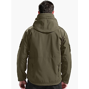 FREE SOLDIER Men's Outdoor Waterproof Soft Shell Hooded Military Tactical Jacket　(Green XX-Large/US)