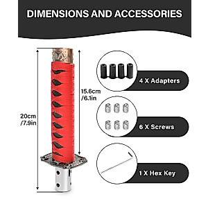 SUJADE YAKEFLY Universal Katana Gear Shifter,Gear Shift Knob Sword Shift Knobs,Katana Shift Knob Samurai Sword Gear Shifter with 4 Adapters,Katana Samural Shift Gear Lever (Red&Black)
