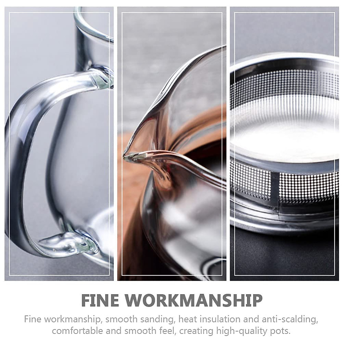 HEMOTON Microwave Tea Kettle Glass Teapot with Stainless Steel Infuser Stovetop Safe Tea Kettle Microwave Dishwasher Safe Tea Pot Loose Leaf Tea Maker 460ml Tea Pot (EI633HAD355QB015T), 15X10X9CM