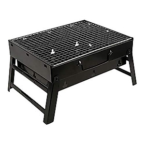 NEWCES Barbecue Desk Portable Folding Charcoal Barbecue Desk Tabletop Outdoor Black Smoker BBQ for Picnic Garden Terrace Camping Travel 13.8x10.6 x2.4 Tabletop Barbecue
