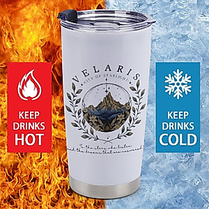 Velaris City Of Starlight Tumbler Acotar The Night Court Bookish 20 Oz Stainless Steel Insulated Tumblers with Lid And Straw Bookish Acotar Travel Coffee Mug Gifts