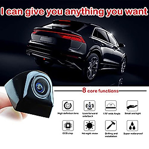 jeseny 1 Pack Car HD Backup Camera, IP69 Waterproof Night Vision Metal Rear View Reverse Cam, 170° Adjustable Rear Side Front View Wide View Back up Car Camera, for Cars Trucks SUVs RVs Vans (Black)