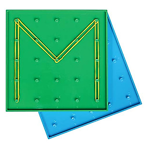 edxeducation Double-Sided Geoboards - 5 x 5 Grid/24 Pin Circular Array - Set of 6 - Includes Rubber Bands - Ideal for Ages 5+ - Geometry Math Manipulative - Teach Angles and Symmetry