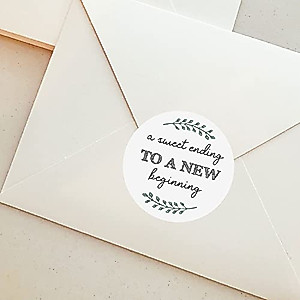 A Sweet Ending to a New Beginning Stickers, Wedding Favor Sticker Labels-120PCS