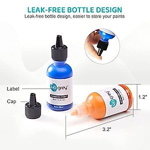 UPGREY Airbrush Paint, 18 Color Airbrush Paint Set, Opaque & Neon Colors, Water Based Acrylic Airbrush Paint Kit for Artists, Painting on Canvas, Wood (18 Colors (30 ml/1 oz))