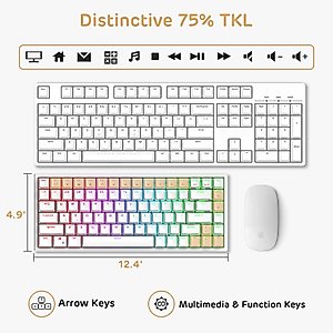 RK ROYAL KLUDGE RK84 Wired RGB 75% Hot Swappable Mechanical Keyboard, 84 Keys Tenkeyless TKL Gaming Keyboard w/Programmable Software and High-Capacity Battery, RK Blue Switch