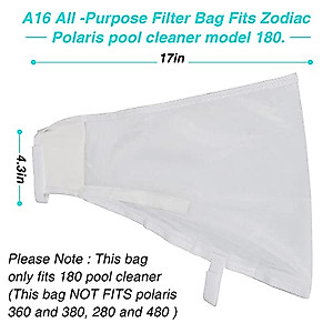 All Purpose Bag for Polaris 180 Pool Cleaner, All Purpose Bag A16, A-16-2 Pack