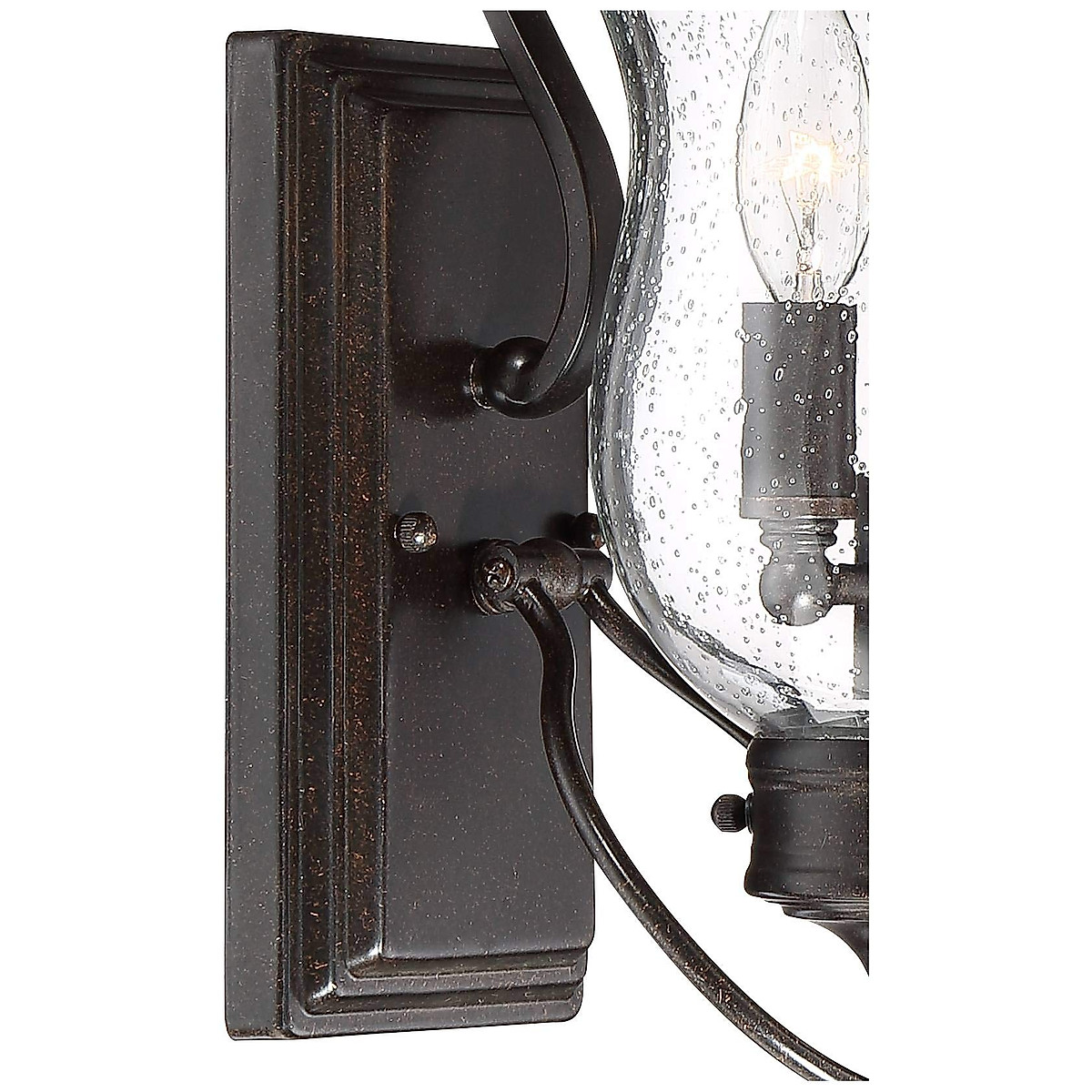 Franklin Iron Works Carriage Traditional Outdoor Wall Light Fixture LED Bronze Brown 22" Clear Seedy Glass Shade Decor Exterior House Porch Patio Outside Deck Garage Yard Front Door Garden Home
