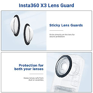 Lens Guard for Insta360 X3, Insta 360 X3 Accessories Kit Included Insta 360 X3 Lens Cap, Mounting Bracket and Lens Guard for Insta360 X3 Action Camera