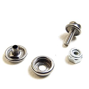 Snap Cap & Socket, Stainless Steel w/ 1/2" Inch #8 Machine Screw Stud Select The Quantity You Need & Lock Nut (25 of Each Piece)