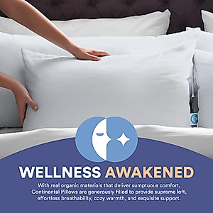 Continental Bedding Luxury Down Pillows King Size Set of 2 - Family Made in New York - Breathable Bed Pillows for Sleeping on Side Sleepers - 550FP Firm, Moderate Firmness and Loft