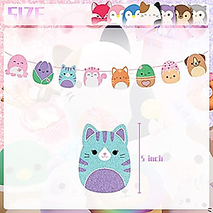 𝓢𝓺𝓾𝓲𝓼𝓱𝓶𝓪𝓵𝓵𝓸𝔀𝓼 𝓟𝓪𝓻𝓽𝔂 Squad Themed Birhthday Party Supplies for Girls Party Decorations Set for Kids and Boys Party Favors Included Banner Balloons Cake Cupcake Toppers