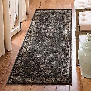 SAFAVIEH Vintage Collection Runner Rug - 2'2" x 6', Soft Anthracite, Oriental Distressed Viscose Design, Ideal for High Traffic Areas in Living Room, Bedroom (VTG117-330)